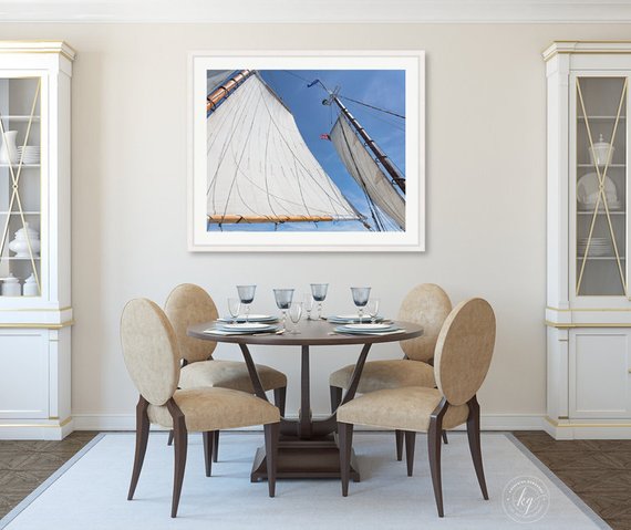 Framed Nautical Art, Sailing Photography, Mast Sails Photo, Schooner ...