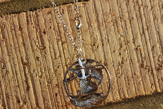 Sailing Ship Necklace, Anchor Charm, Pirate Ship Pendant, Antique ...