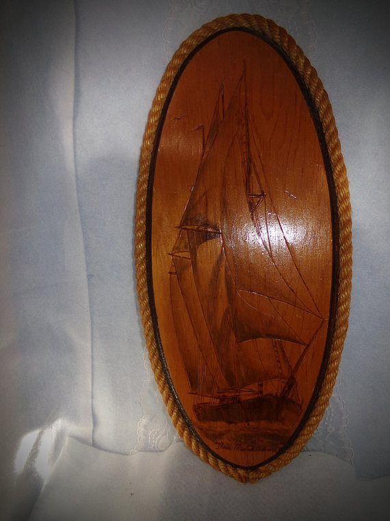 Cape Cod Nautical Schooner . Three Masted Schooner Ship . Wooden ...