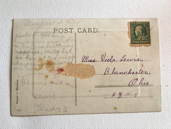 Vintage Postcard from 1911 ~~ SCHOONER SAILING VESSEL ~~ With Postage 1 ...