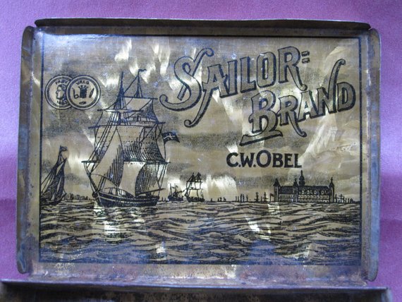 ANTIQUE SAILOR SCHOONER ship smoking pipe marine nautical harbor old ...