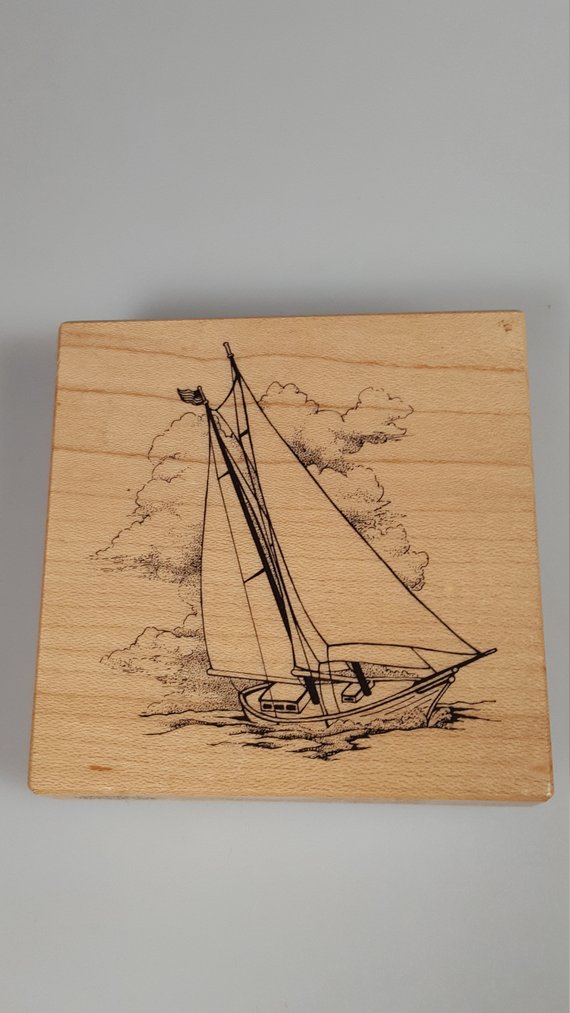 PSX Sailboat Rubber Stamp summer vacation travel scrapbooking Nautical ...