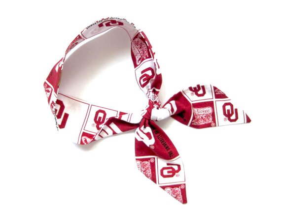 Oklahoma Sooners Short Skinny Scarf OU Schooner Neck Wrist Purse Scarf ...