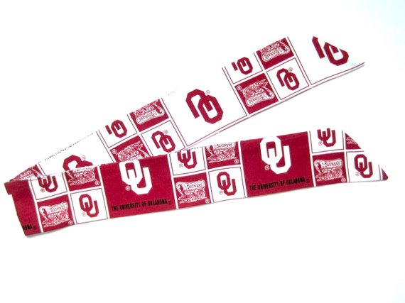 Oklahoma Sooners Short Skinny Scarf OU Schooner Neck Wrist Purse Scarf ...