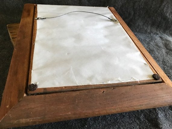 Vintage paint-by-number ship in frame – Schooner Chandlery