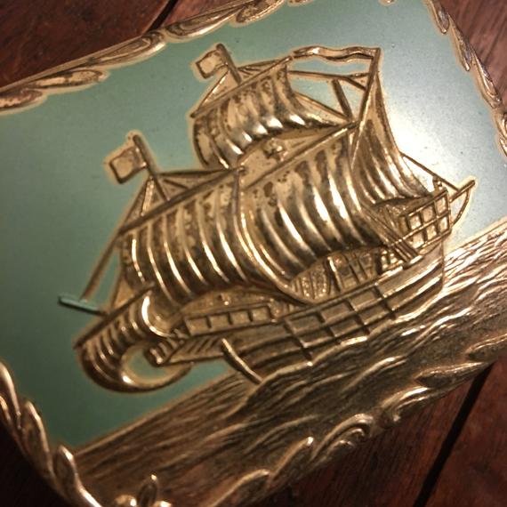 Antique Tricket Box/Tall Ship/gift box/storage | Schooner Chandlery