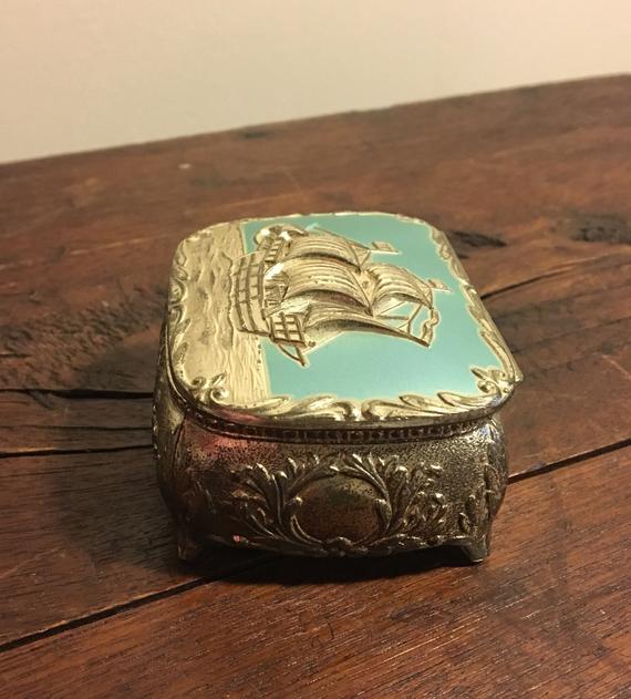 Antique Tricket Box/Tall Ship/gift box/storage | Schooner Chandlery