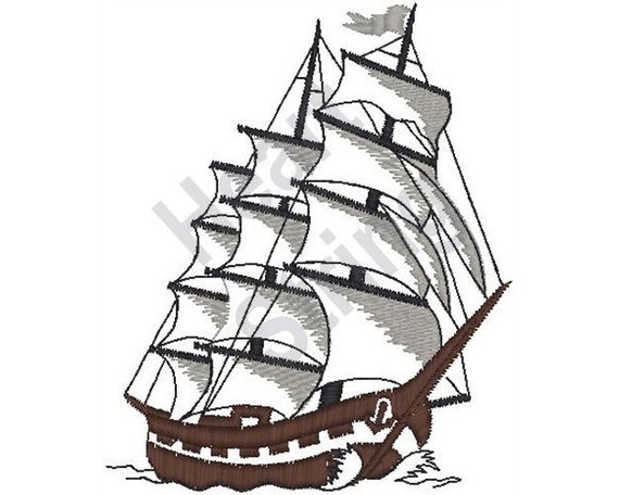 Clipper Ship - Machine Embroidery Design, Embroidery Patterns ...