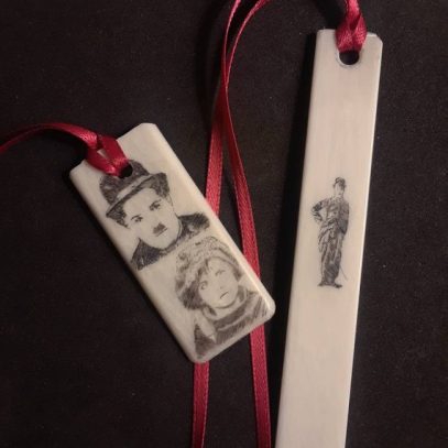 Charlie Chaplin Scrimshaw Bookmark Set | Schooner Chandlery