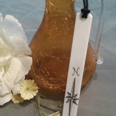 Scrimshaw Bookmark Lovely Star Compass OOAK Great Gift Idea | Schooner ...