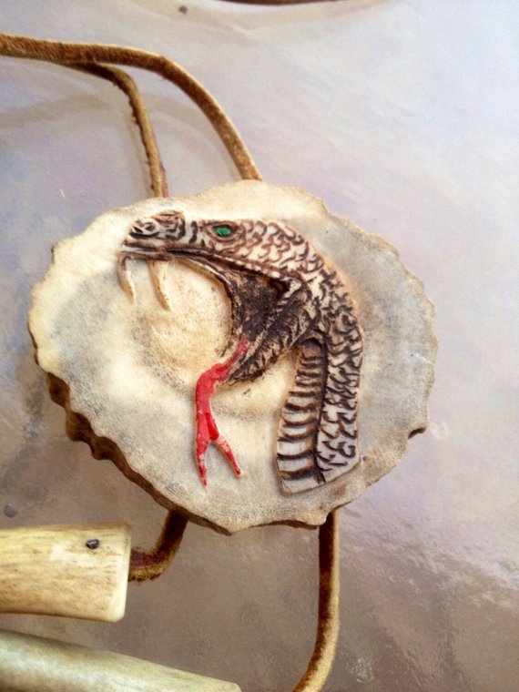 Snake Bolo Tie, Cobra Bolo Tie , Scrimshaw Bolo Tie, Scrimshaw Snake ...
