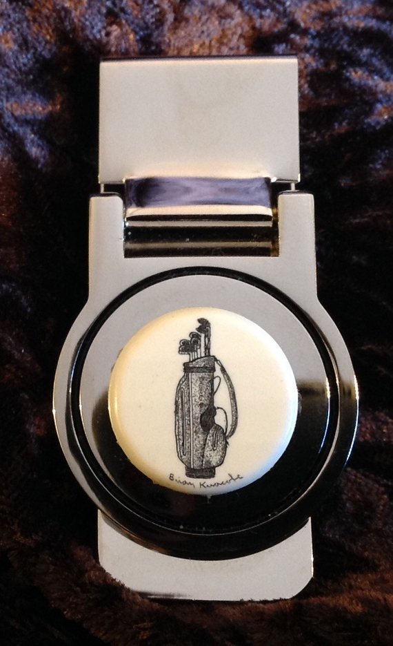 Money Clip-Polymer Reproduction Scrimshaw-Golf Bag | Schooner Chandlery