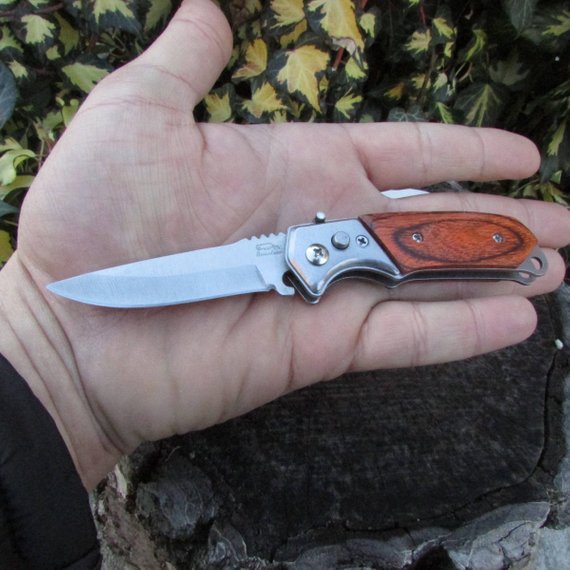RESERVED Small Folding Pocket Knife, Semiautomatic folding knife ...