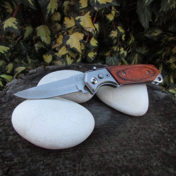 RESERVED Small Folding Pocket Knife, Semiautomatic folding knife ...