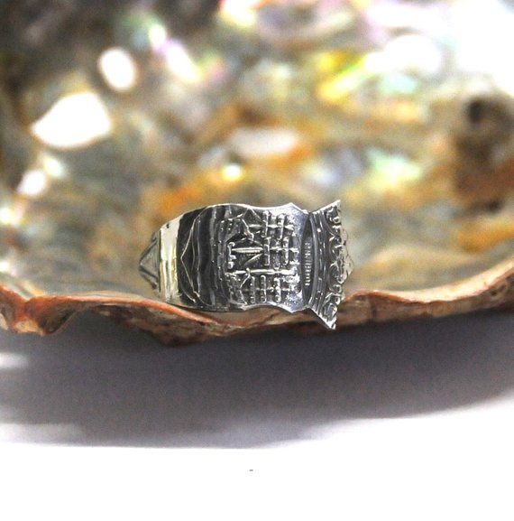 Viking ring, spoon ring, Historic sailing ship ring, explorer ring ...