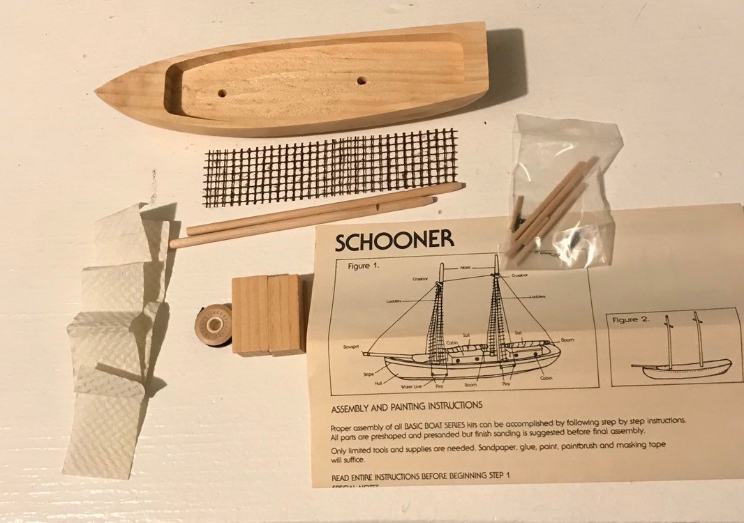 Vintage wooden schooner model kit | Schooner Chandlery