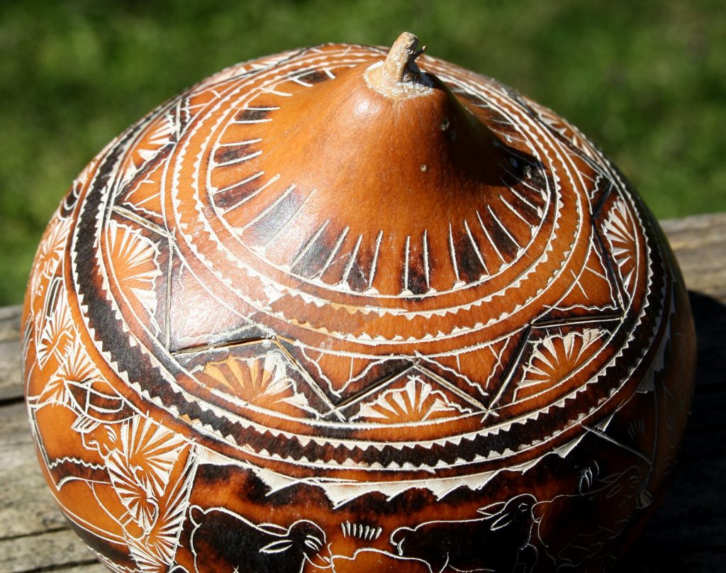 Peru, Gourd, Handmade, Peruvian, Carved, Box, Etched, Vintage, Decor ...