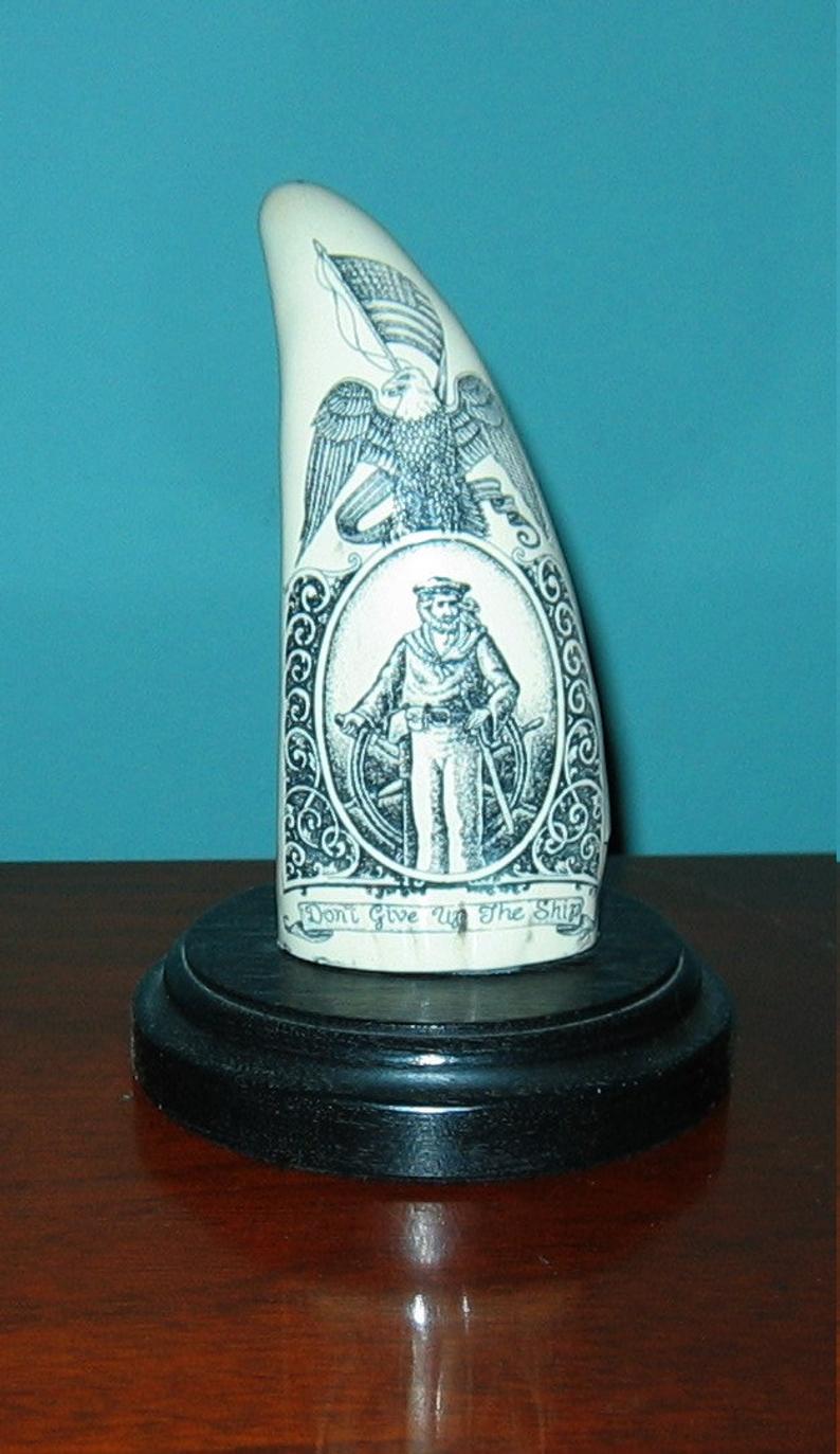 Resin Scrimshaw Sperm Whale Tooth Bought years ago at the Whaling ...
