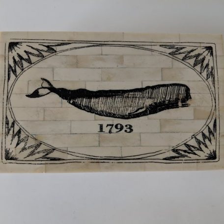 Vintage 1793 Whale replica Scrimshaw Box - 1793 - Ox Bone - Wood ...