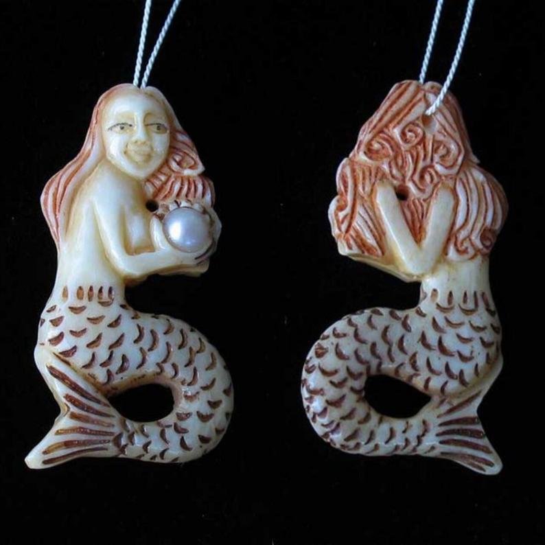 Splash Carved Mermaid W/ Pearl Centerpiece Bead 10404C | Schooner Chandlery