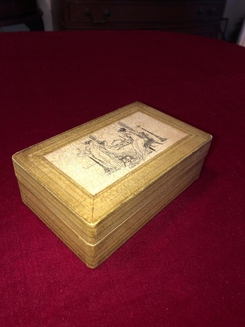 Vintage Wooden Jewelry Box Made In Italy | Schooner Chandlery