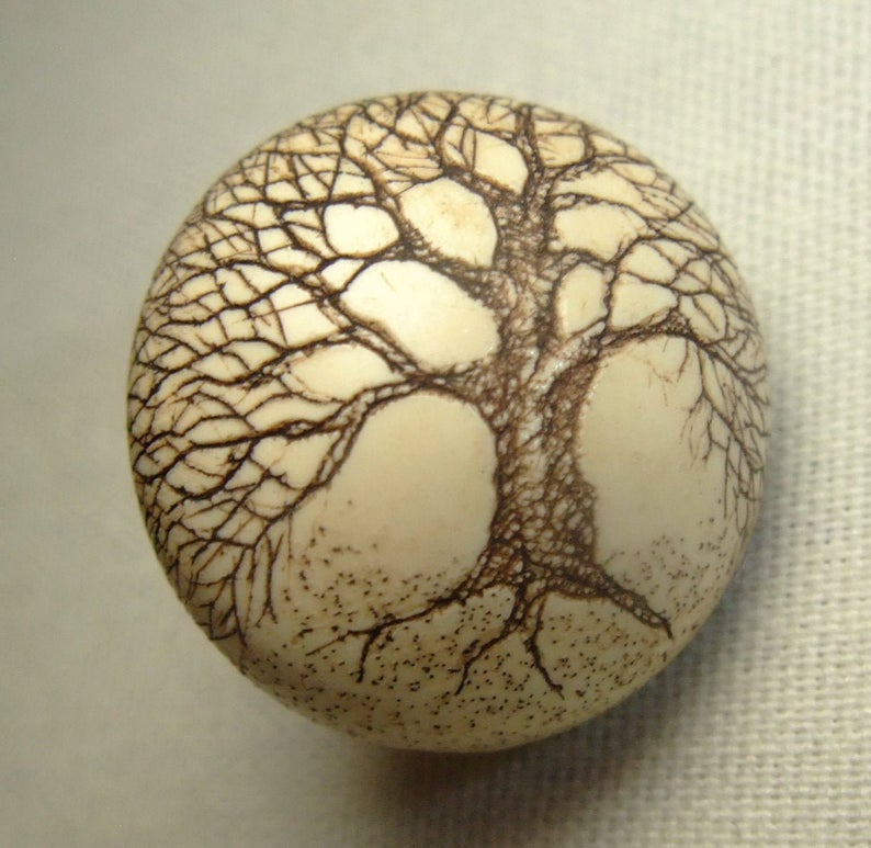 Tree Earrings scrimshaw technique Hand sculpted by Rachel Badeau Moosup ...