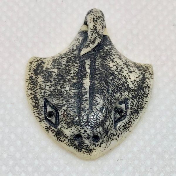 Hand Carved Bone Stingray Bead 10736 | Schooner Chandlery