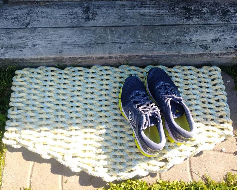 Semi Circle Lobster Rope Rug Doormat Reclaimed Lobster Rope Mat ...
