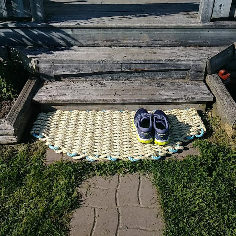Half Round Lobster Rope Rug Doormat Reclaimed Lobster Rope Mat ...