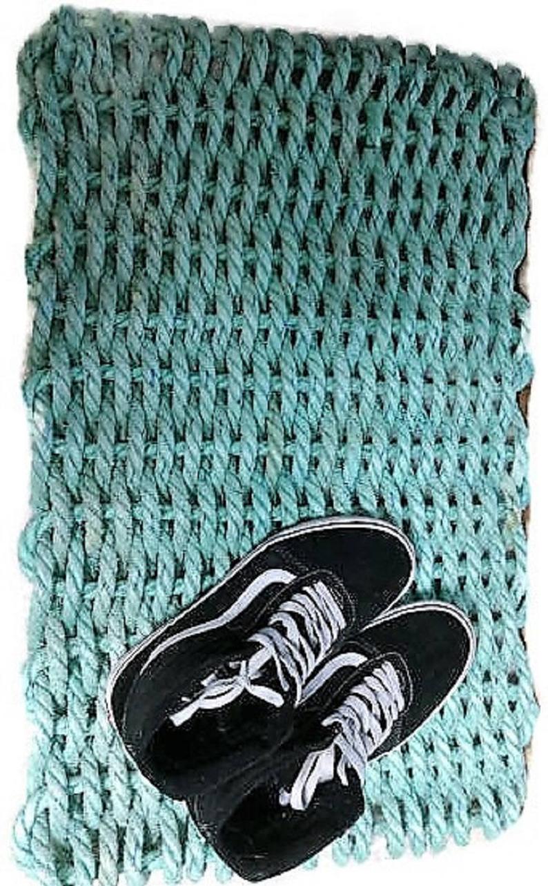 Beach Theme Door Mat Reclaimed Lobster Rope Mat Handwoven Unique ...