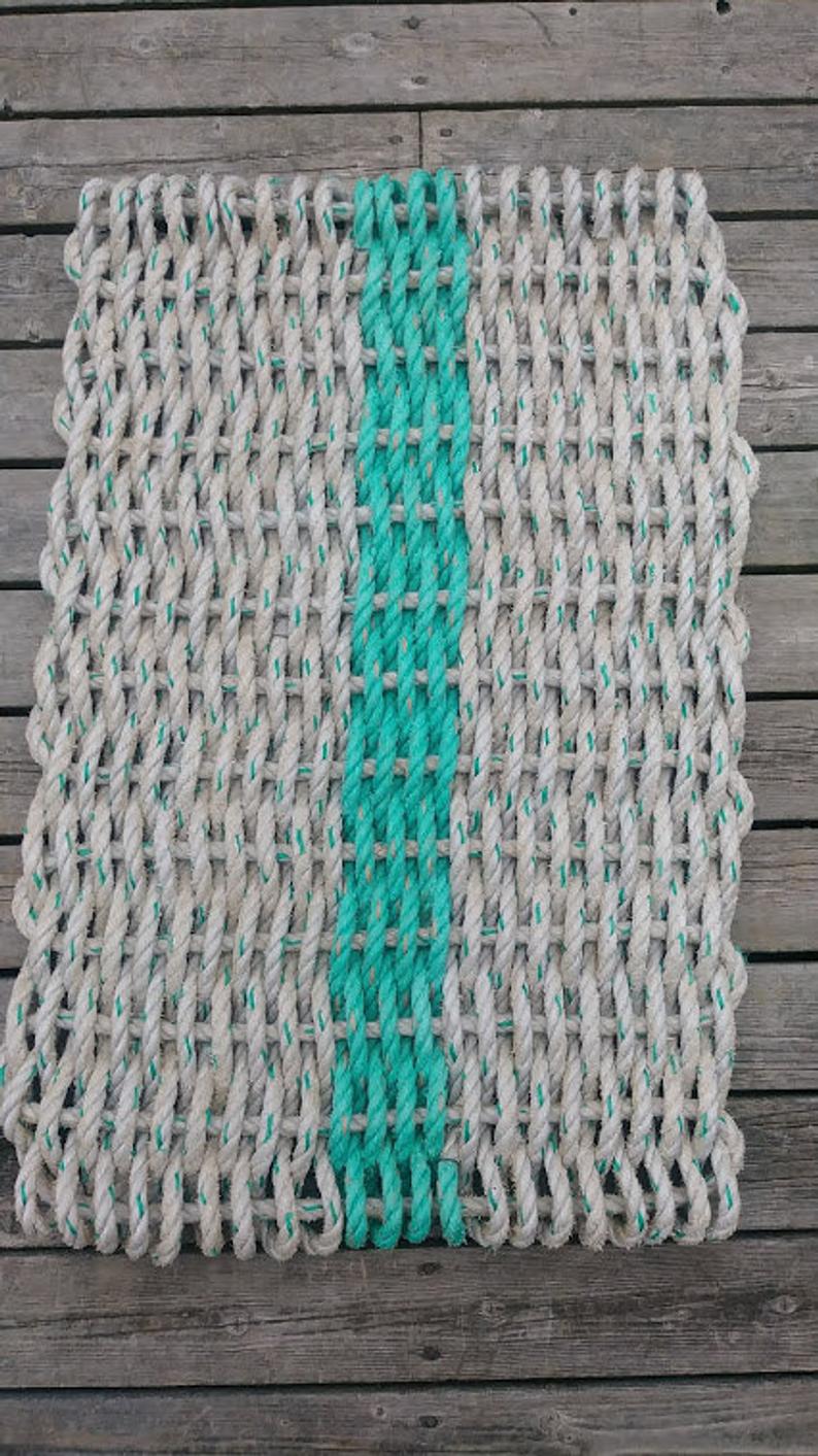 Door Mat Rope Recycled Lobster Rope Mat Handwoven Unique Doormat Gift ...