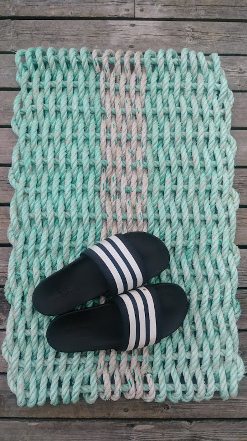 Recycled Reclaimed Maine Lobster Rope Mat Handwoven Unique Gift Rope ...