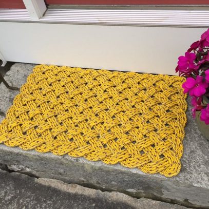 Maine rope rug, Upcycled lobster rope, Maine made, Nautical outdoor mat ...