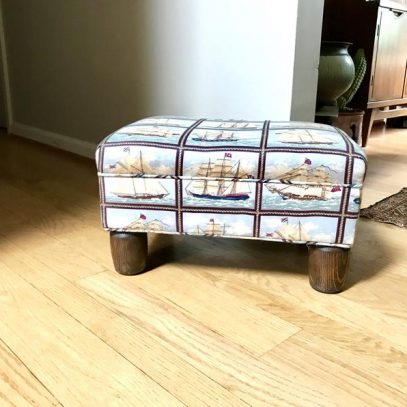 Nautical Themed Foot Stool | Padded Ship Themed Ottoman | Schooner ...