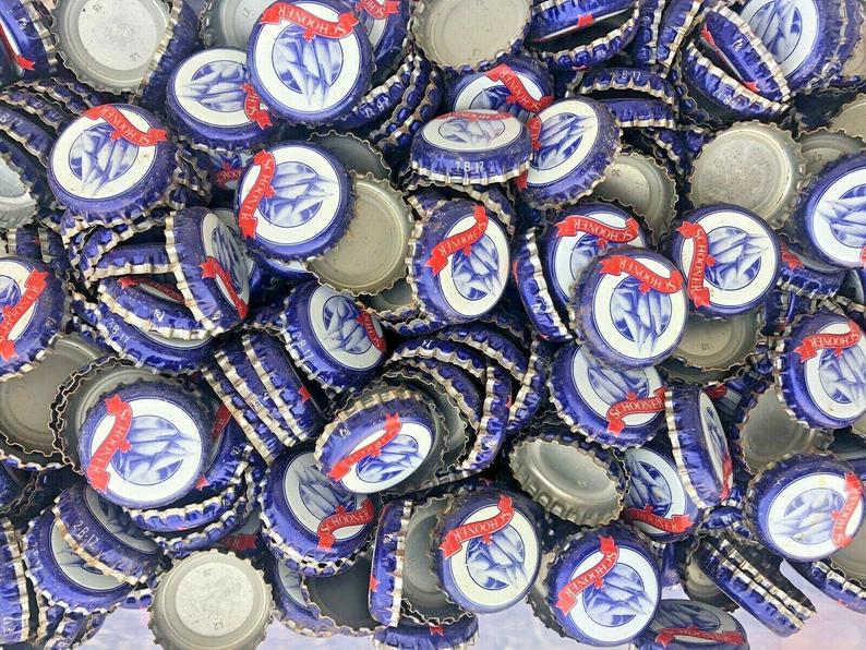 100 ((Schooner Brewing)) NO DENTS Bottle Caps, 100 No Dent Bottle Caps ...