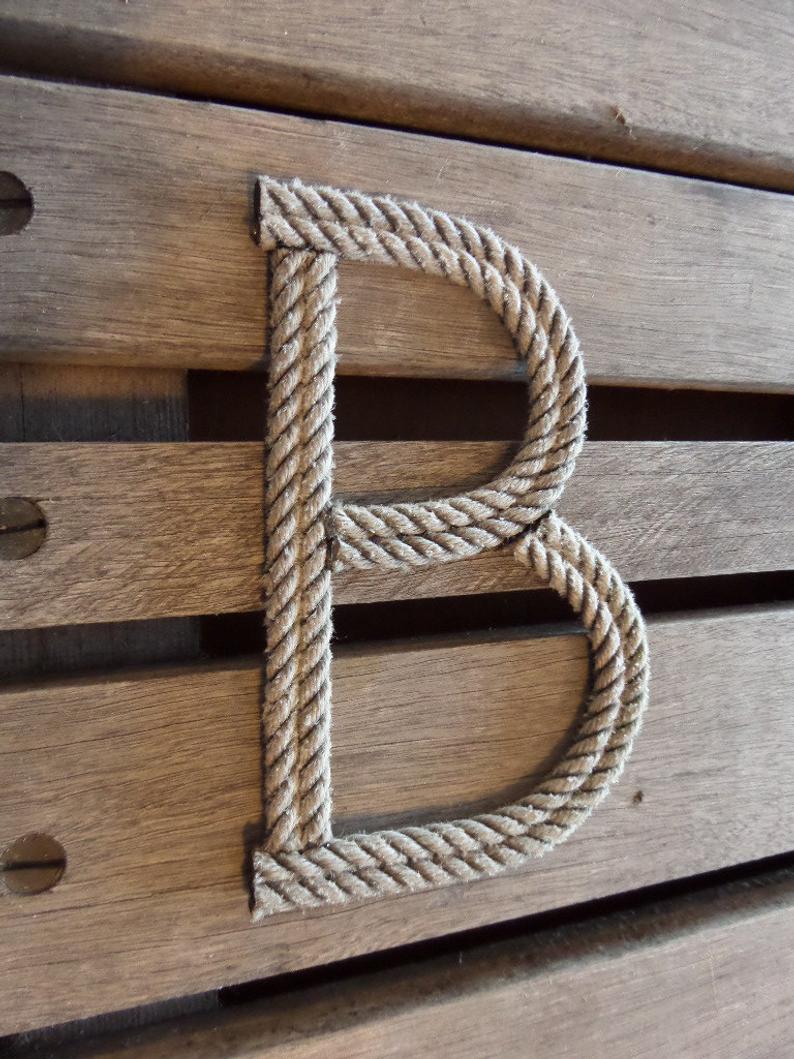 8" Rope Letters Personalize MADE TO ORDER Alphabet Nautical Decor Text ...
