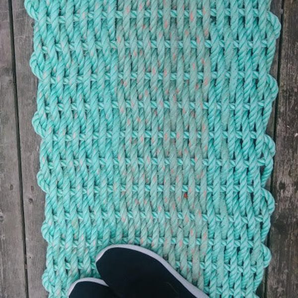 Welcome Mat Nautical Recycled Reclaimed Gulf of Maine Lobster Rope Mat ...