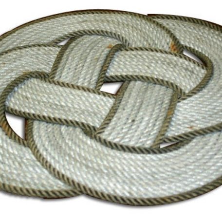 Fun 18" Round Rope Mat Throw Rug Silver & Dark Gray Nautical Beach ...