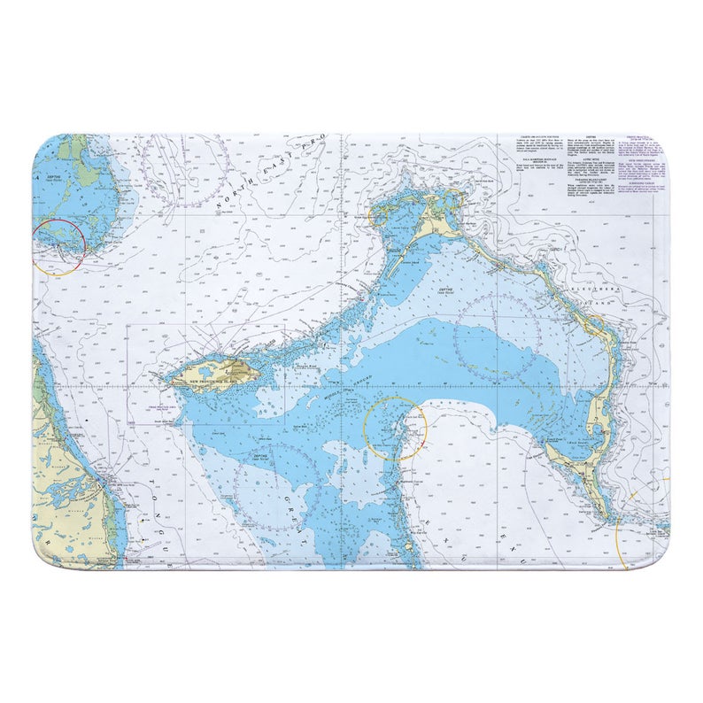 New Providence Island, Eleuthera Island, Bahamas Nautical Chart Memory ...