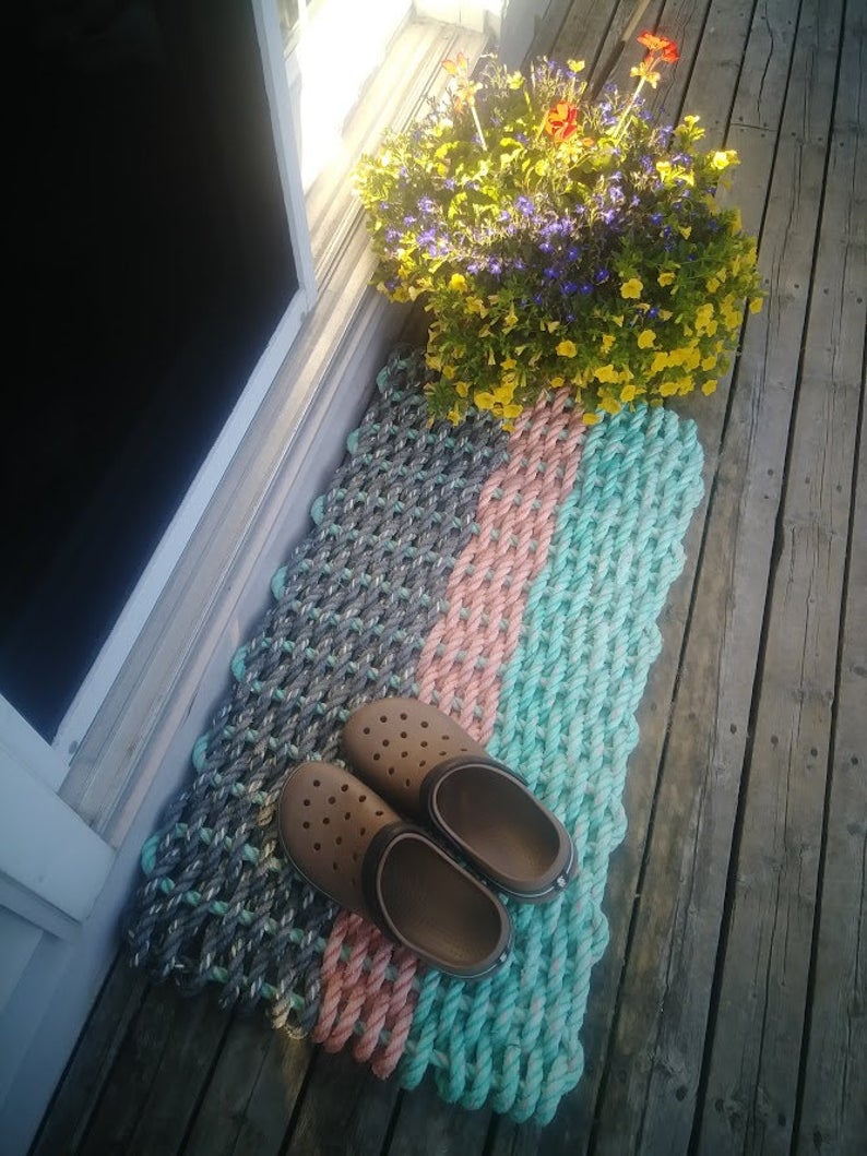Coastal Decor Lobster rope mat doormat Rope Doormat Unique Entry Rug ...