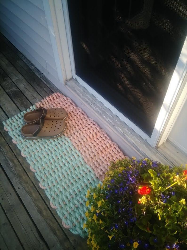 Coastal Decor Lobster rope mat doormat Rope Doormat Unique Entry Rug ...
