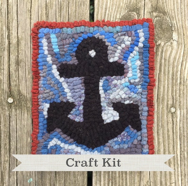 DIY Rug Hooking KIT - Beginner Anchor Complete 6 by 8 inch Modern ...