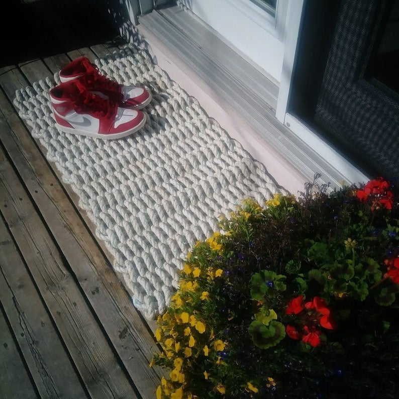 Doormat Reclaimed lobster rope mat Welcome Doormat Entry Rug Maine Rope ...