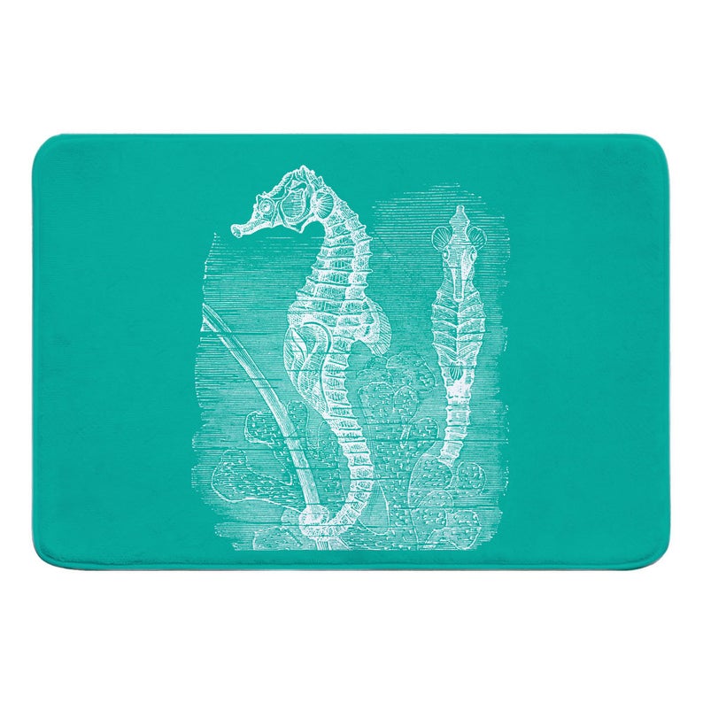 Vintage Seahorse Memory Foam Bath Mat (Available in 3 Colors ...