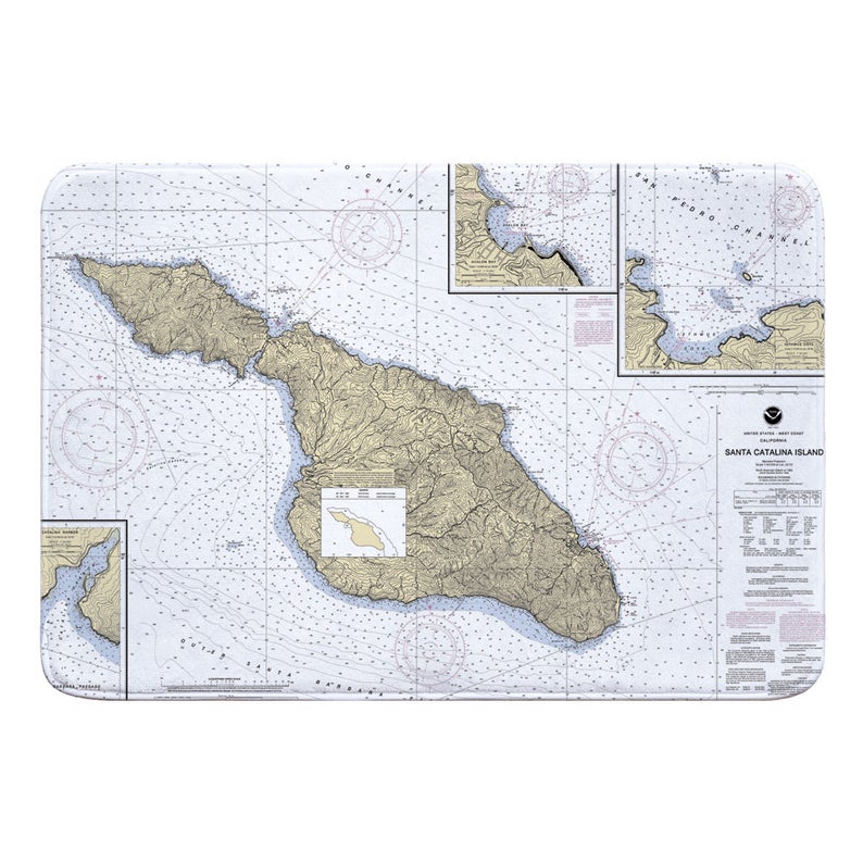 CA: Santa Catalina Island, CA Nautical Chart Memory Foam Bath Mat, Map ...