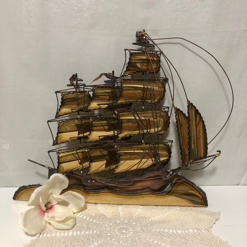 MCM Brutalist Brass Sailboat Wall Art Sculpture Agrohort ipb ac id