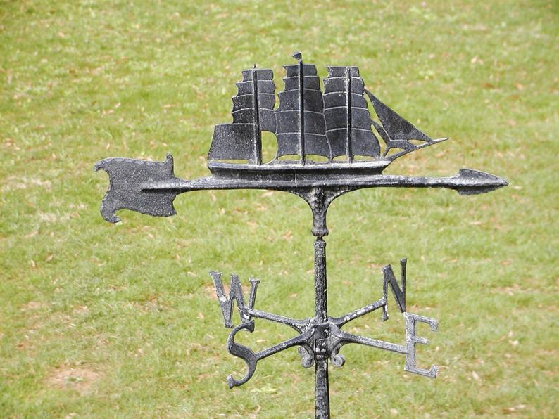 Ship Weather Vane - Vintage Nautical Weathervane - Boat Ship Schooner ...