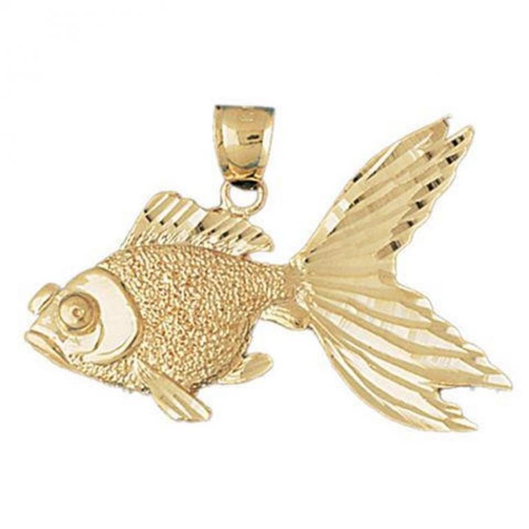 Unique jewelry, 14kt gold Unique charm, gold fish charm, nautical charm ...