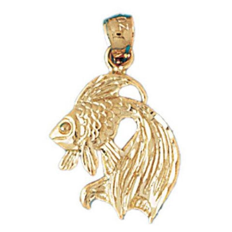 Gold fish, 14kt gold Unique charm, fish charm, nautical charm, sea ...