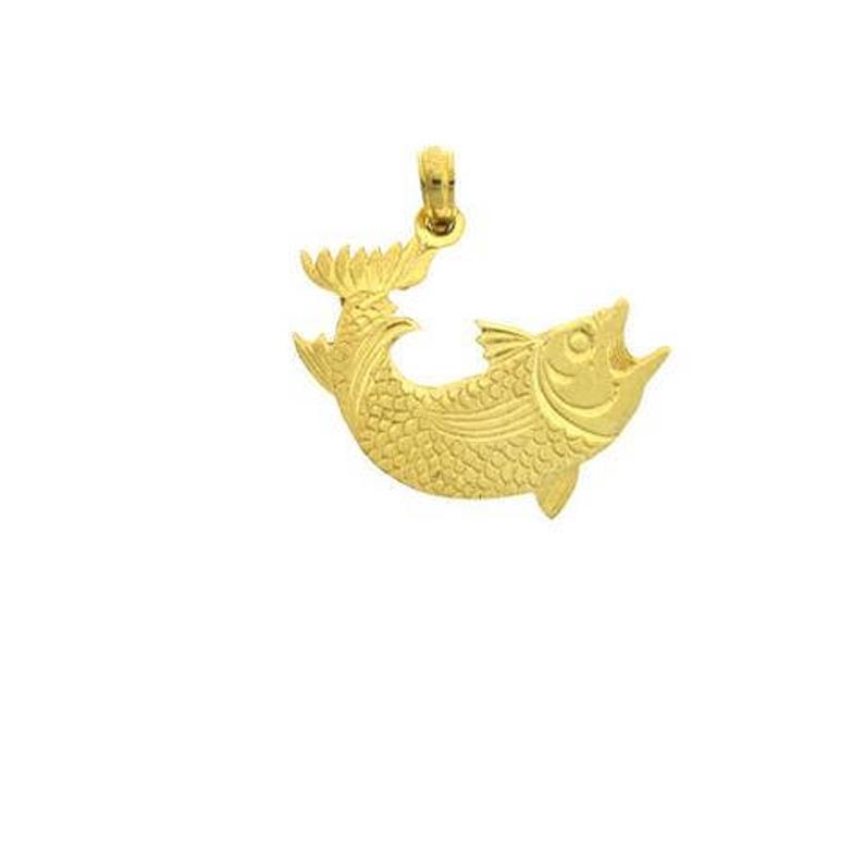 14kt gold Unique charm, gold fish charm, nautical charm,sea creature ...